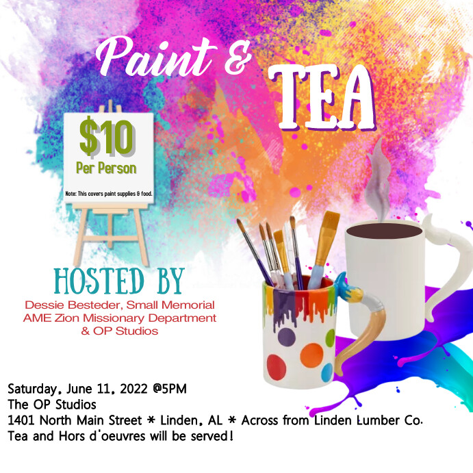 Copy of Paint and Tea | PosterMyWall