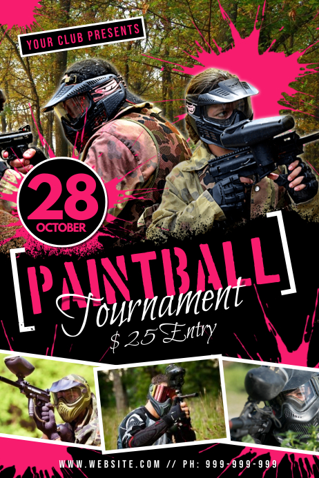 Plantilla de Cartel de Paint Ball | PosterMyWall