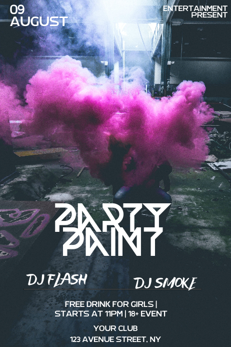 PAINT Party night flyer template | PosterMyWall