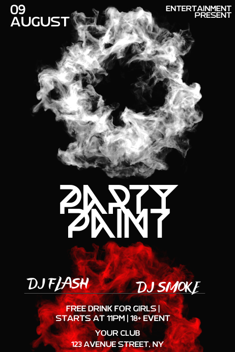 PAINT Party night flyer template | PosterMyWall