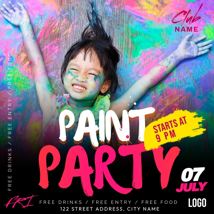Copy of PAINT PARTY TEMPLATE.A | PosterMyWall