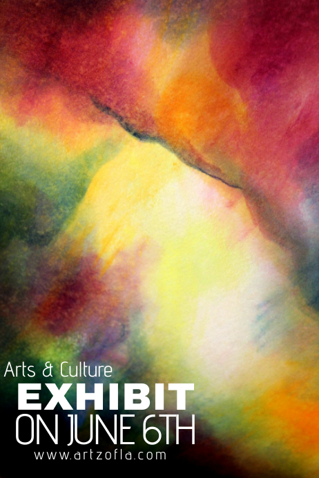 Paint Splash Watercolor Art Culture Exhibit Flyer Ad Campaign Simple ...