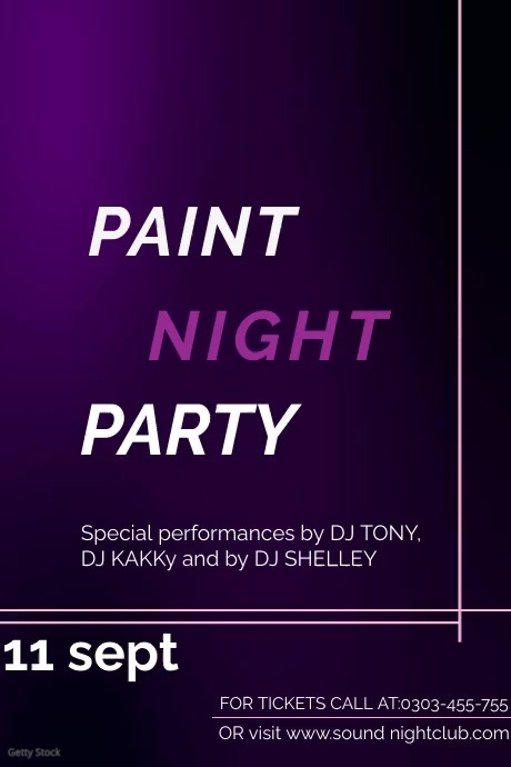 paintand night party poster Template | PosterMyWall