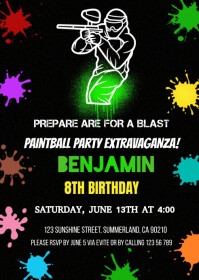 PAINTBALL INVITATION Template | PosterMyWall
