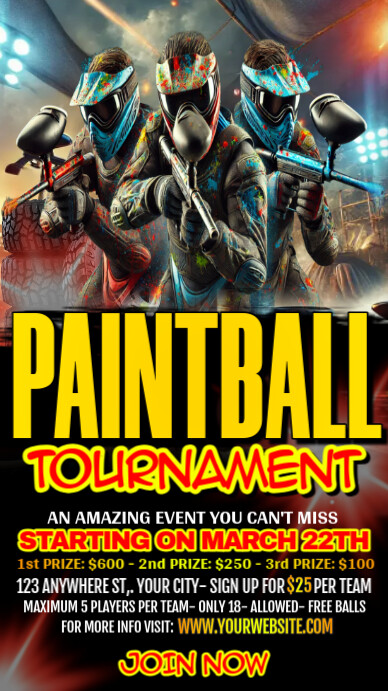 Paintball Tournament Flyer Template | PosterMyWall