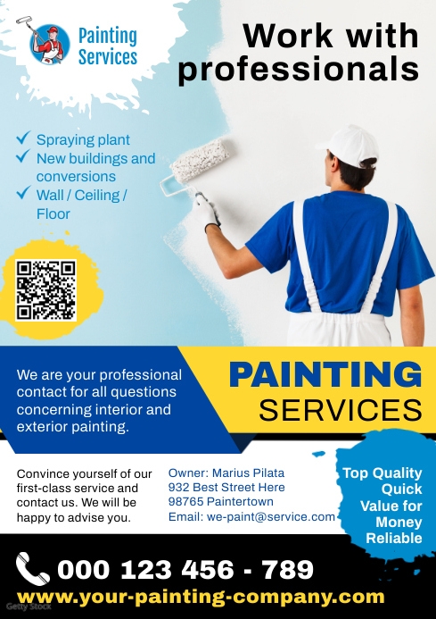 Painting Services Poster Flyer (1) Template | PosterMyWall