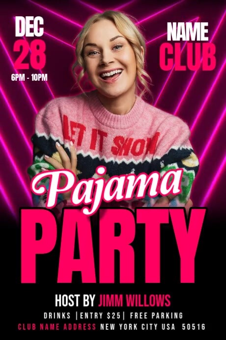 Pajama Club Party Template | PosterMyWall