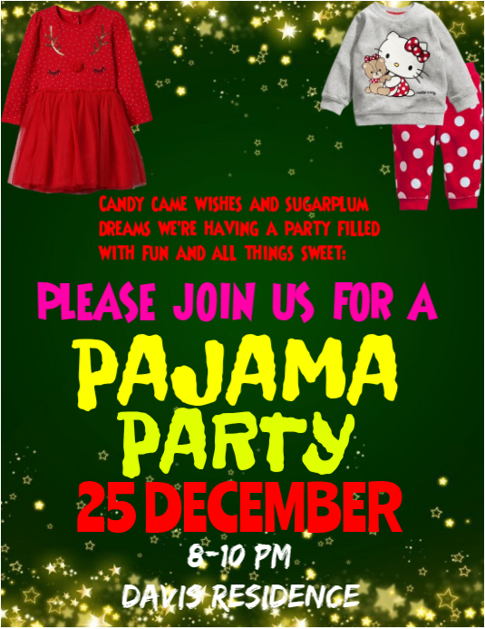 PAJAMA PARTY Template | PosterMyWall