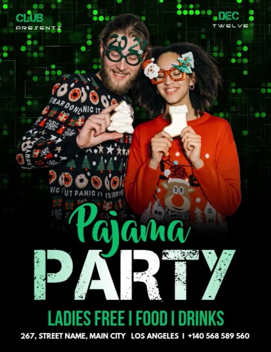 Pajama Party Flyer Template | PosterMyWall