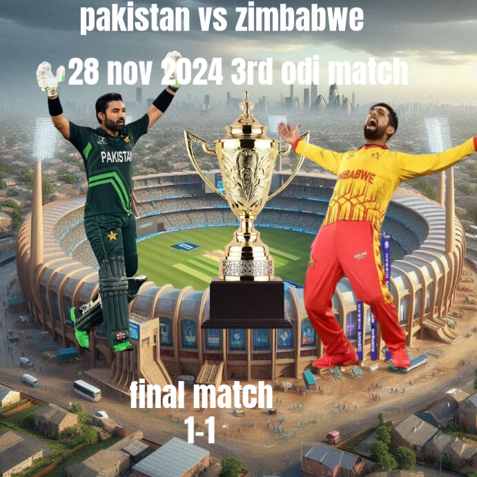 pak vs zim 3rd odi match Template | PosterMyWall