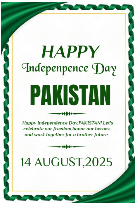 Pakistan independence day 2025 Template | PosterMyWall