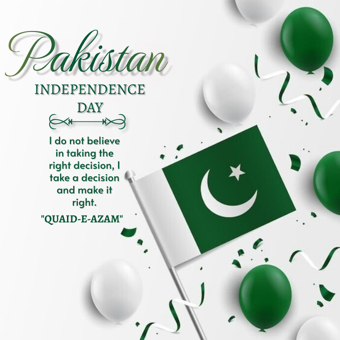 Pakistan Independence Day Instagram Post Template | PosterMyWall