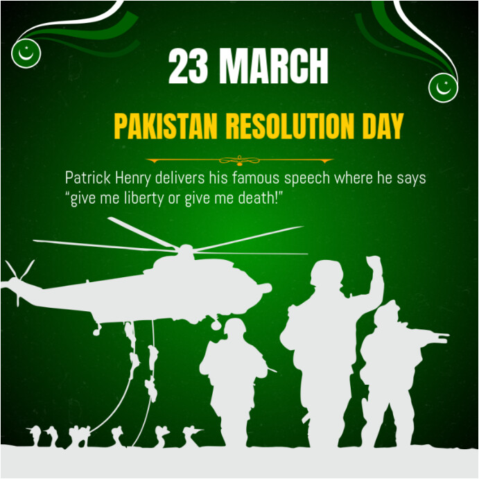 Pakistan resolution day Template | PosterMyWall