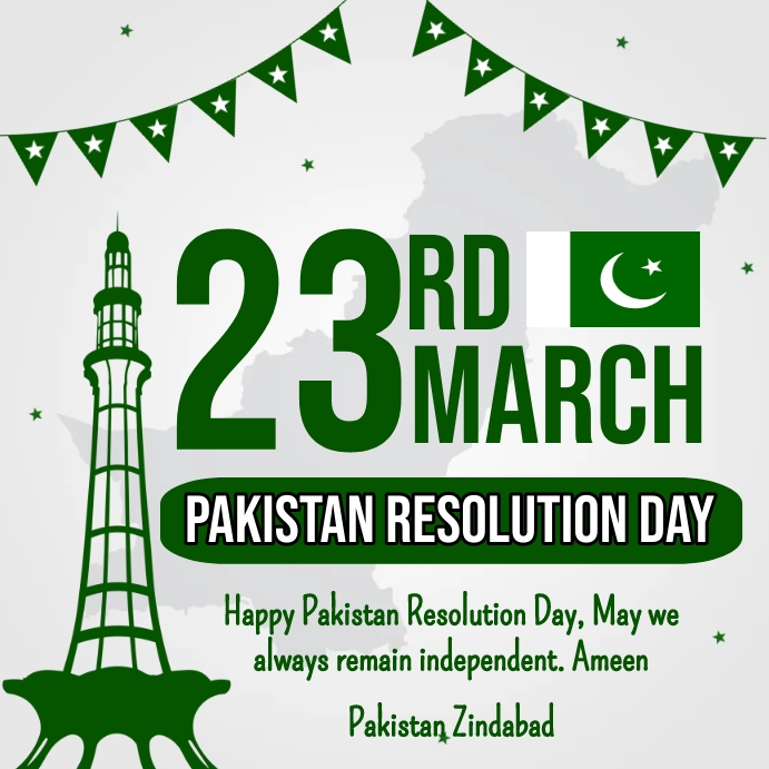 Pakistan Resolution Day Instagram Post. Template | PosterMyWall
