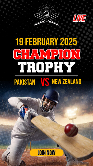 Pakistan Vs new Zealand champions trophy Template | PosterMyWall