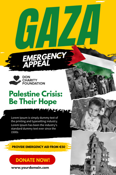 Palestine Emergency Appeal Poster Template | PosterMyWall