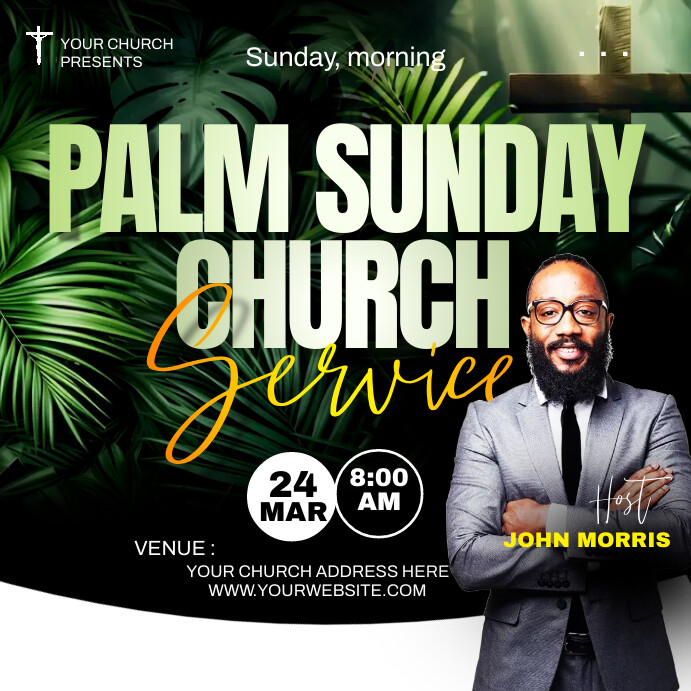 PALM SUNDAY CHURCH FLYER Template | PosterMyWall