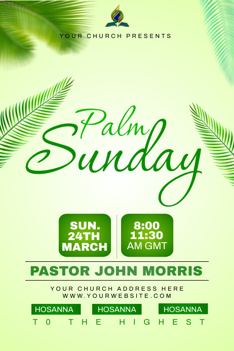 PALM SUNDAY CHURCH FLYER Template | PosterMyWall