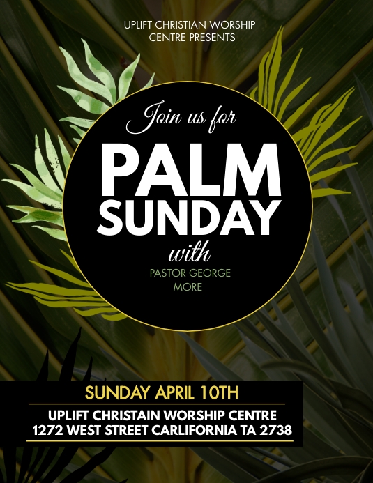 PALM SUNDAY CHURCH SERMON Template | PosterMyWall
