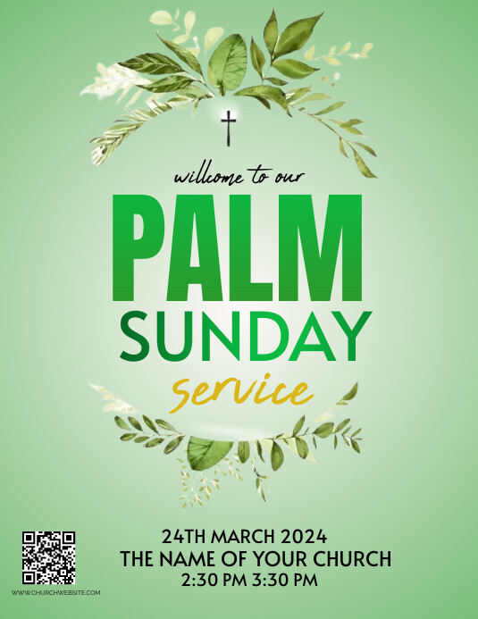 Palm Sunday Church Service Template | PosterMyWall
