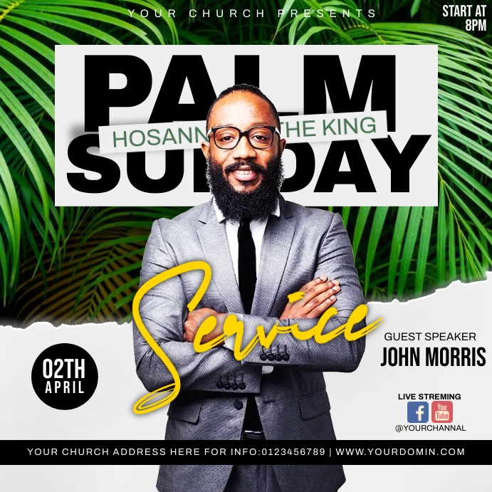 Palm sunday flyer Template | PosterMyWall