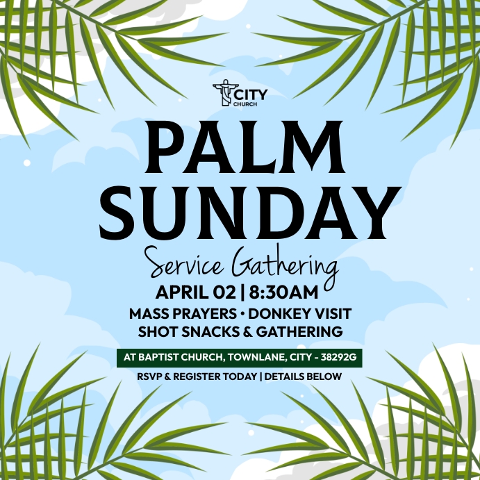 Palm Sunday Instagram Ads Template | PosterMyWall