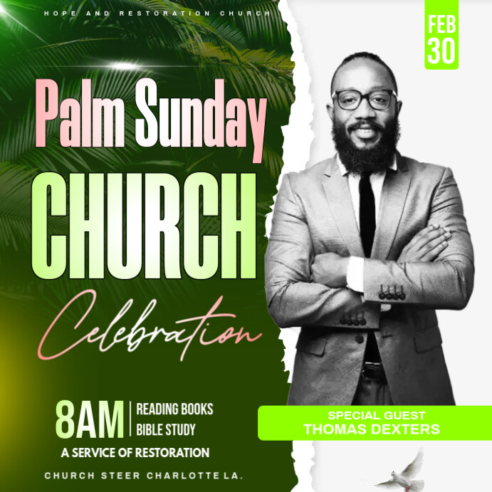 Palm Sunday poster Template | PosterMyWall