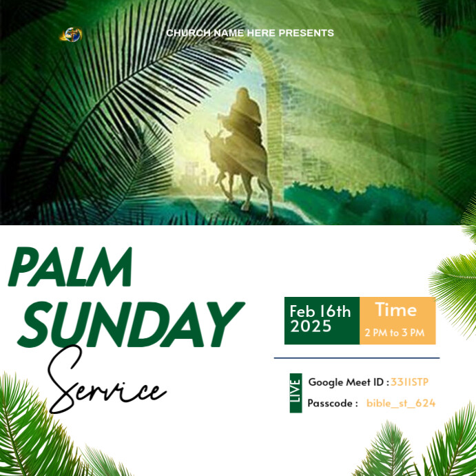 Copy of Palm sunday service | PosterMyWall