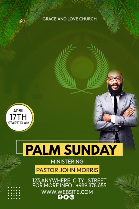 Copy of Palm sunday service | PosterMyWall