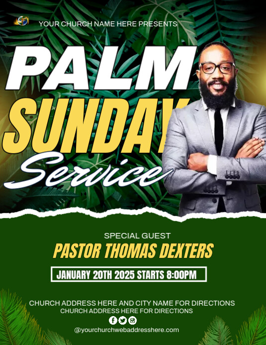 Copy of Palm sunday service | PosterMyWall