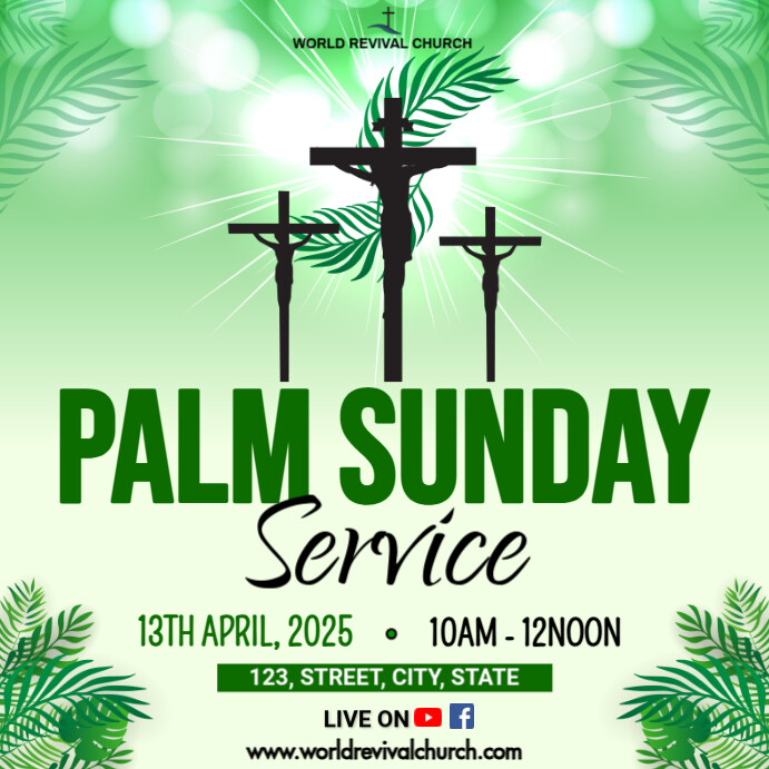 Copy of Palm sunday service flyer | PosterMyWall