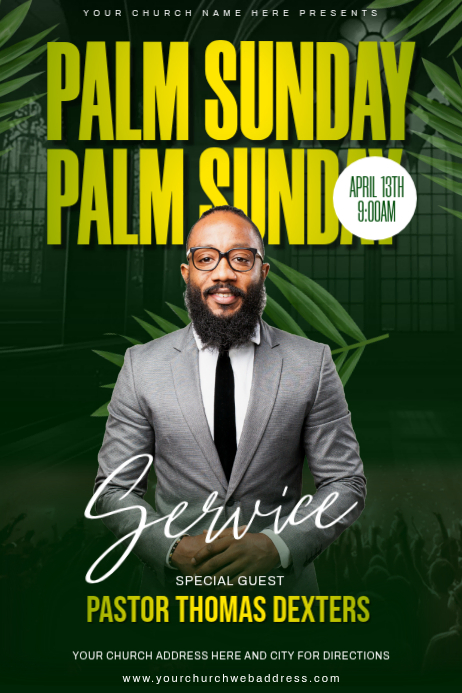 palm Sunday service poster Template | PosterMyWall