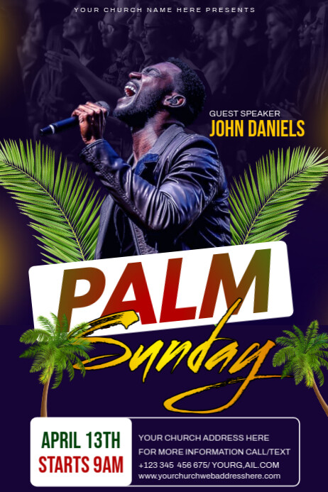 Copy of Palm Sunday service poster | PosterMyWall
