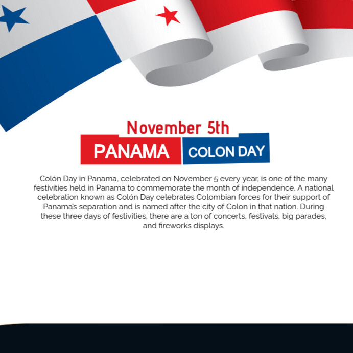 Plantilla de panama colon day | PosterMyWall