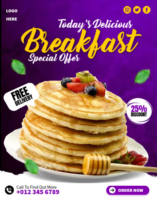 Pancake Ads Template | PosterMyWall