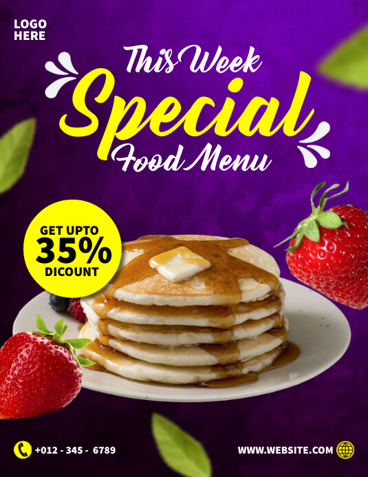 Pancake Food Ads Template | PosterMyWall