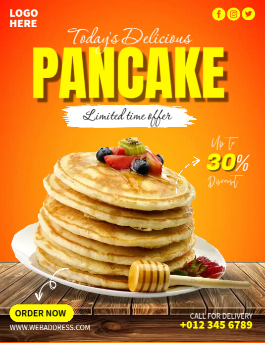 Copy of Pancake Food Ads | PosterMyWall