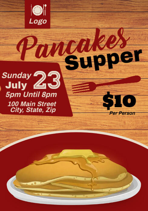 Pancake Supper Template | PosterMyWall