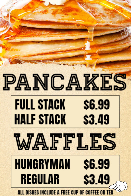 PANCAKES & WAFFLES POSTER Template | PosterMyWall