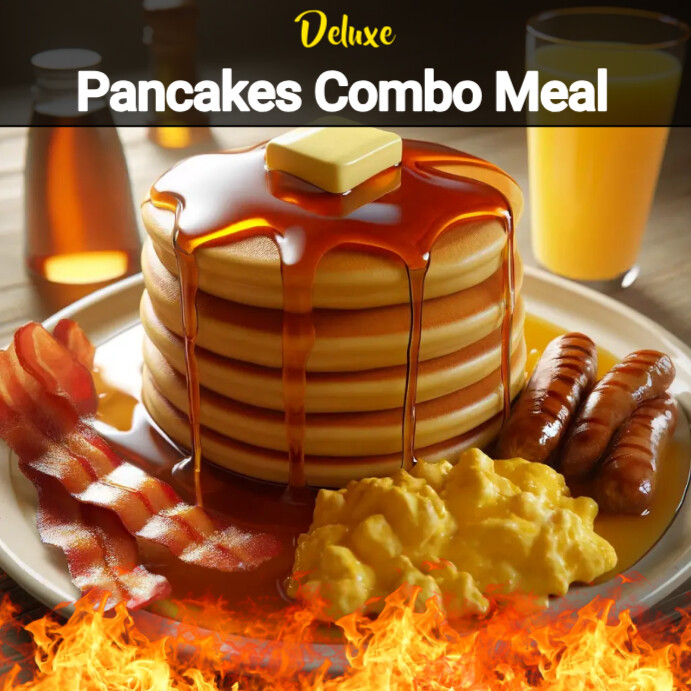 Copy of Pancakes Combo Meal Eggs Bacon Sausage Instag | PosterMyWall