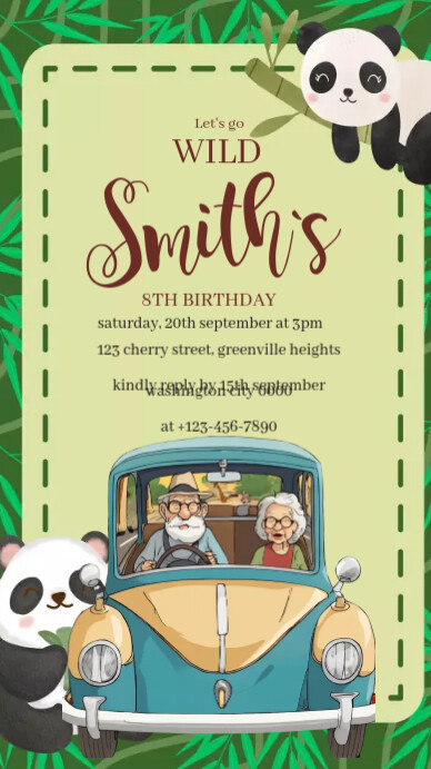 Panda Birthday Poster Template | PosterMyWall