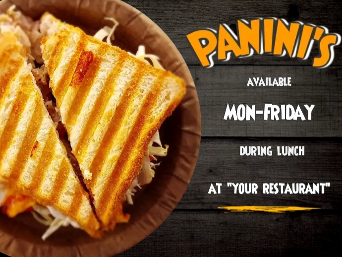 Panini Sandwich Template | PosterMyWall