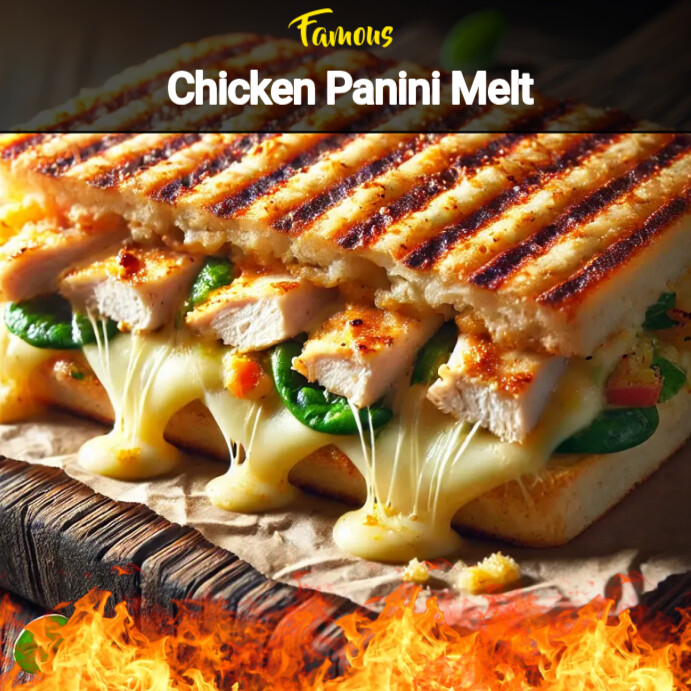 Plantilla de Panini sandwich - Panini Melt - Chicken Panini | PosterMyWall