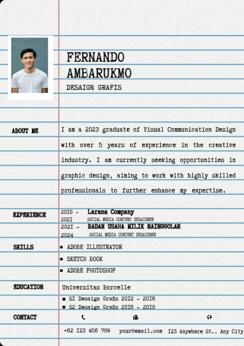 Paper style typewriter Curiculum Vitae Template | PosterMyWall