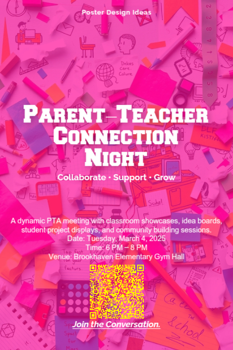 Parent Connect School Meeting Poster Template | PosterMyWall