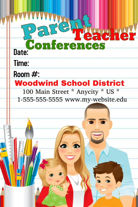 Parent Teacher Confetencez Template | PosterMyWall