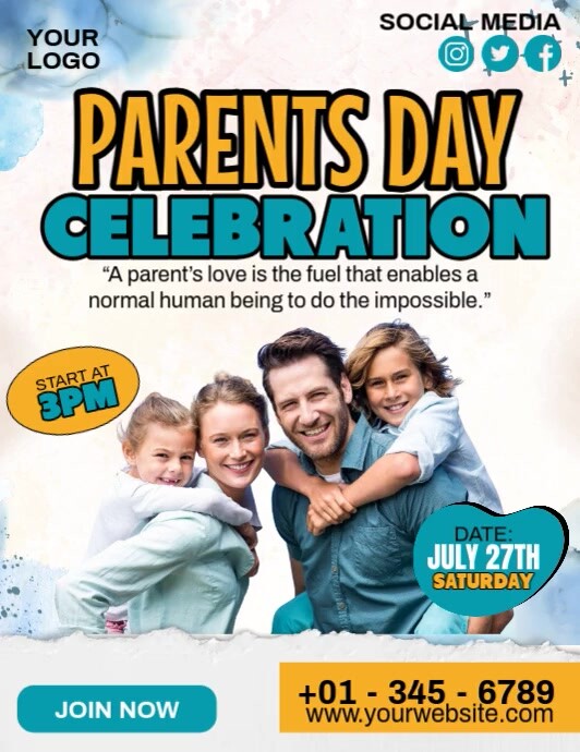 Parents Day Celebration Template | PosterMyWall