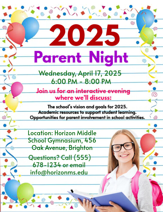 Parents Night flyer, parents meeting flyer, parents and teachers ...