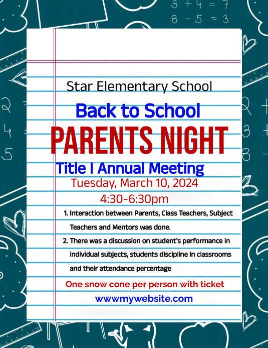 Parents night flyers Template | PosterMyWall