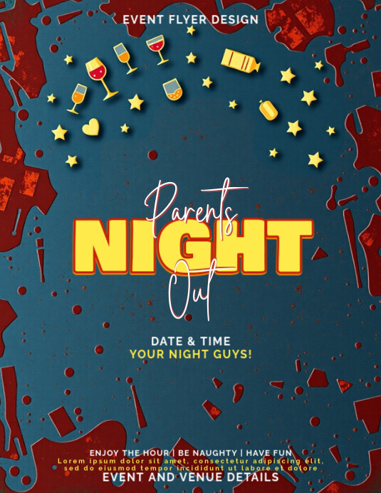 Modèle Parents Night Out Design for Evening Childcare Events | PosterMyWall